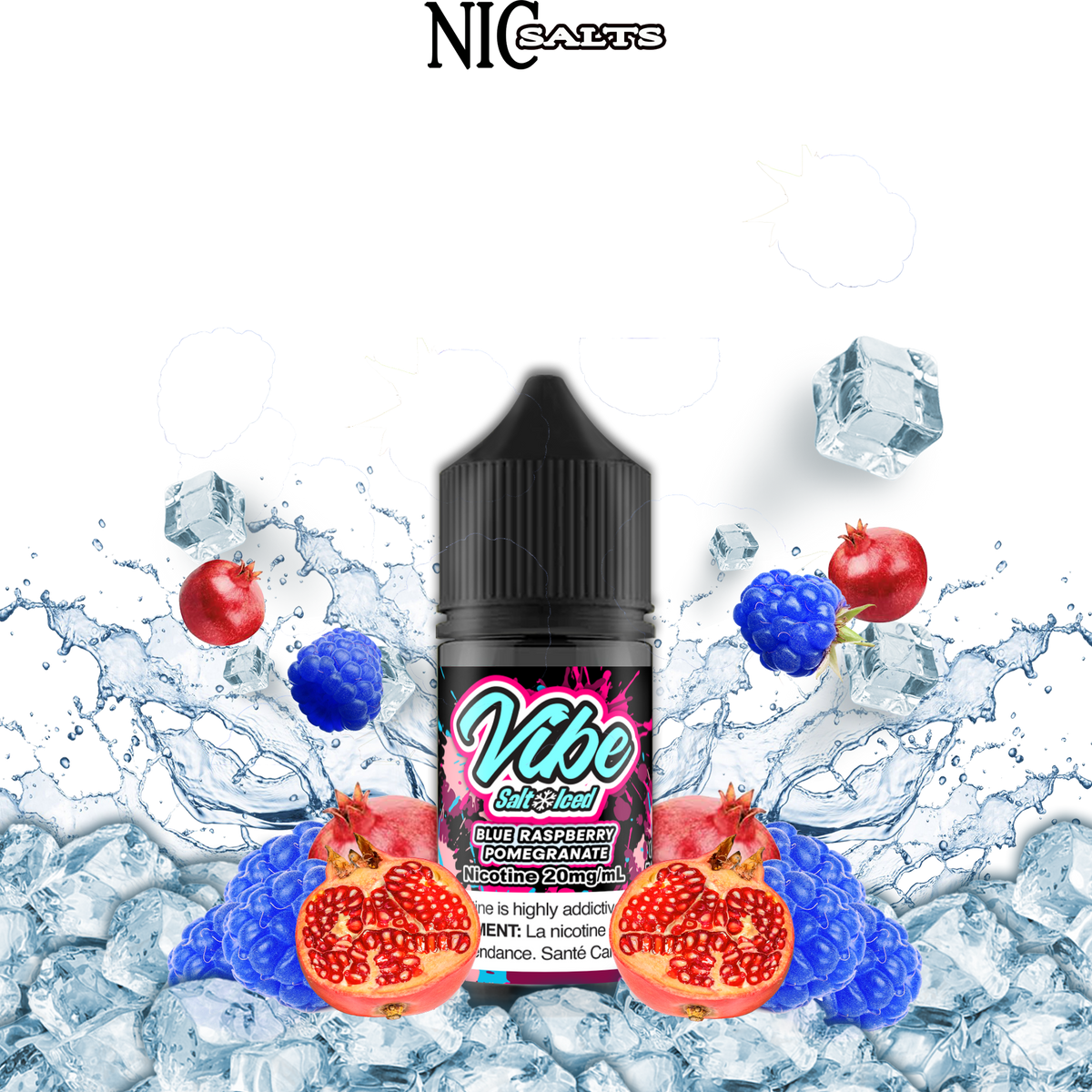 CUSTOM VIBE SALT - BLUE RASPBERRY POMEGRANATE (ICED)